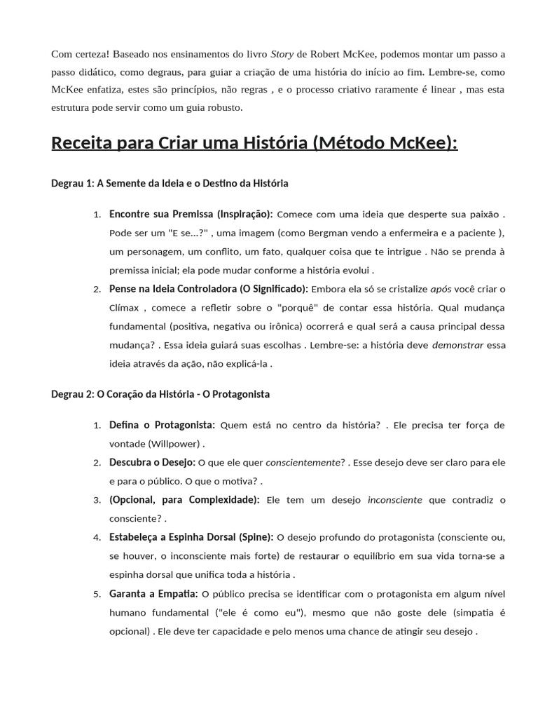 Guia Prático para Criar Histórias McKee | PDF | Harry S. Truman | Liberdade
