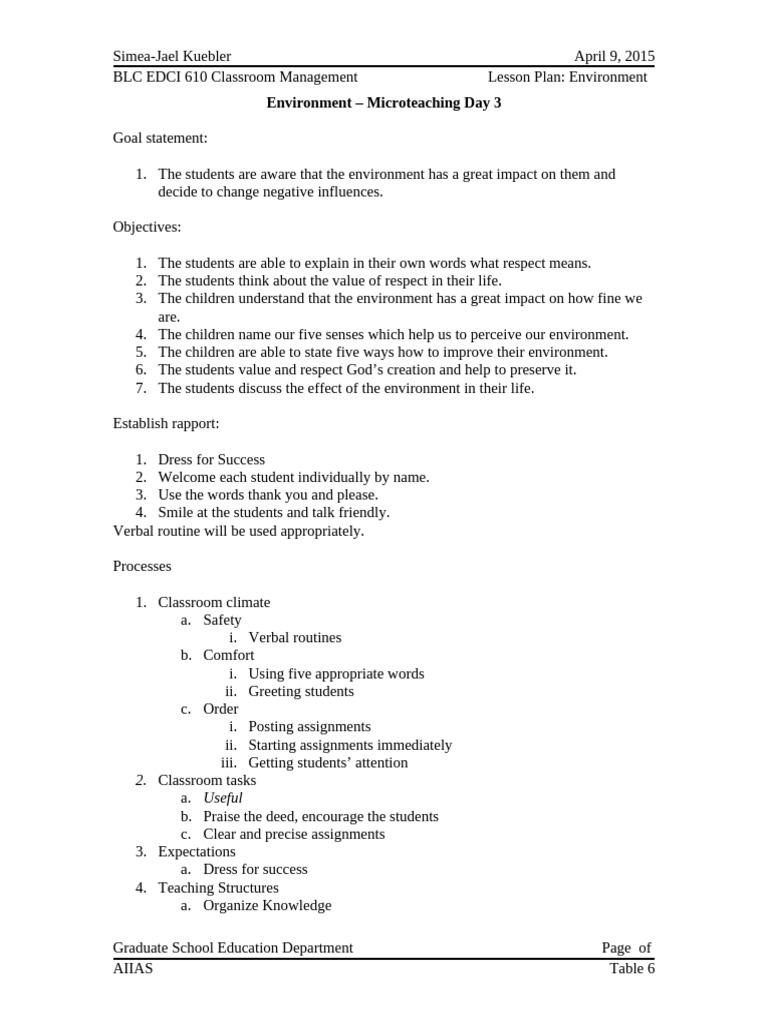 sample1_microteaching_lesson_plan | PDF | Classroom Management | Lesson ...