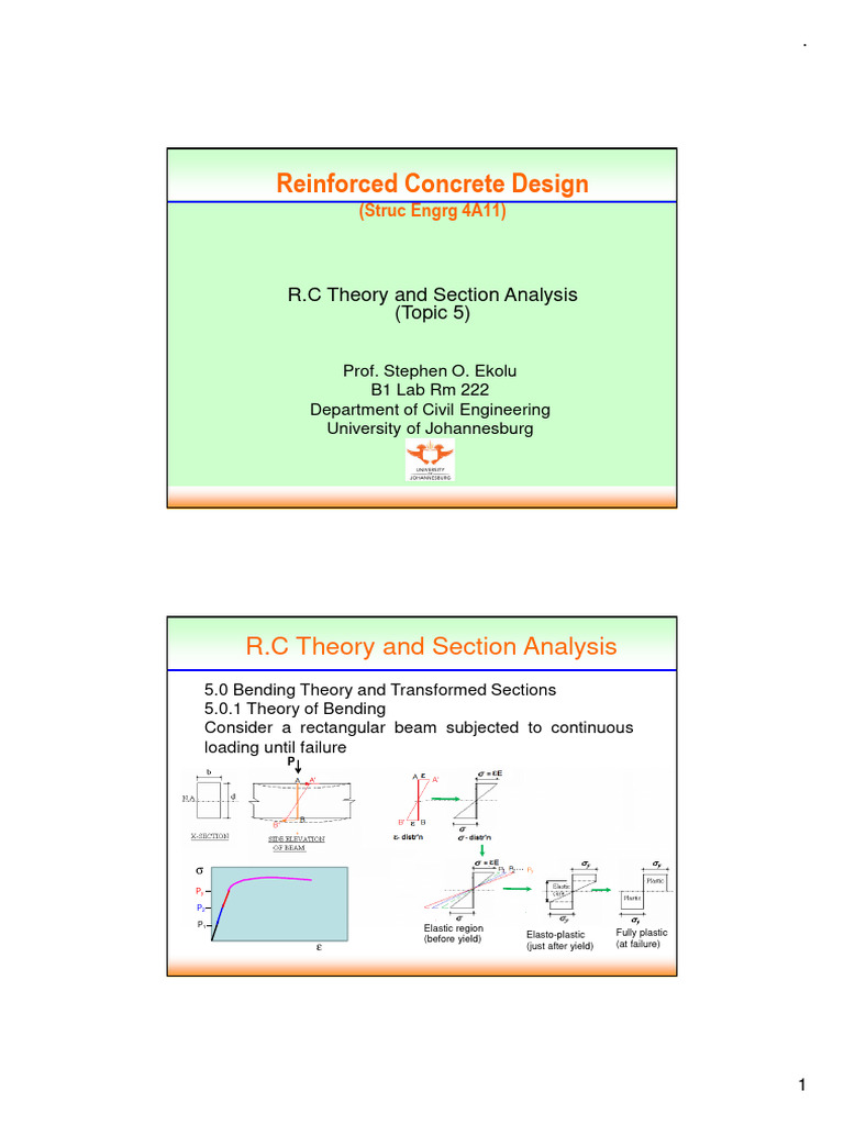A411 Lec Topic 5 Section Analysis. | PDF | Bending | Beam (Structure)