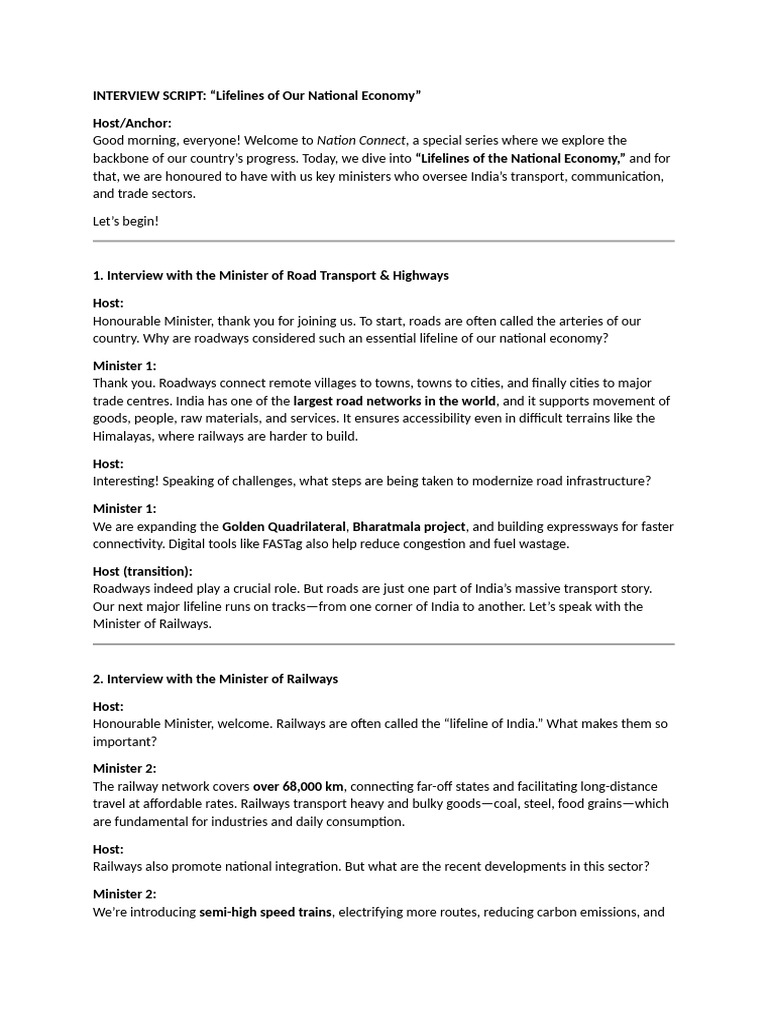 Interview Script | PDF | Transport | Rail Transport