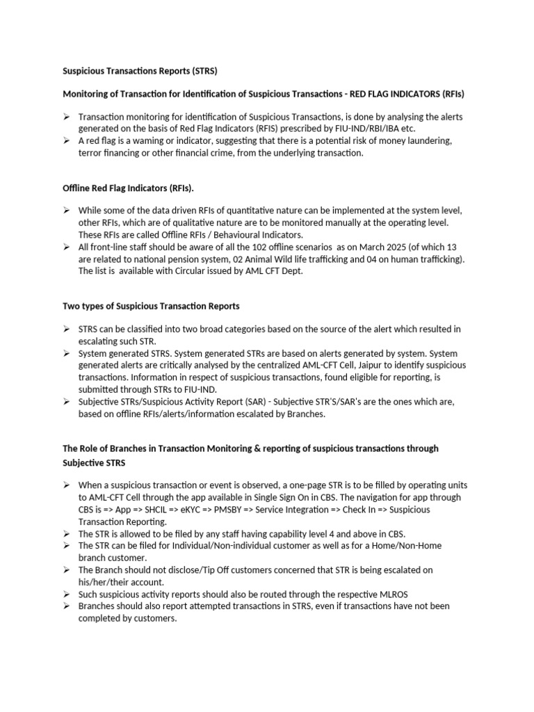 Slide 50 Suspicious Transactions Reports PDF V1 | PDF | Financial ...