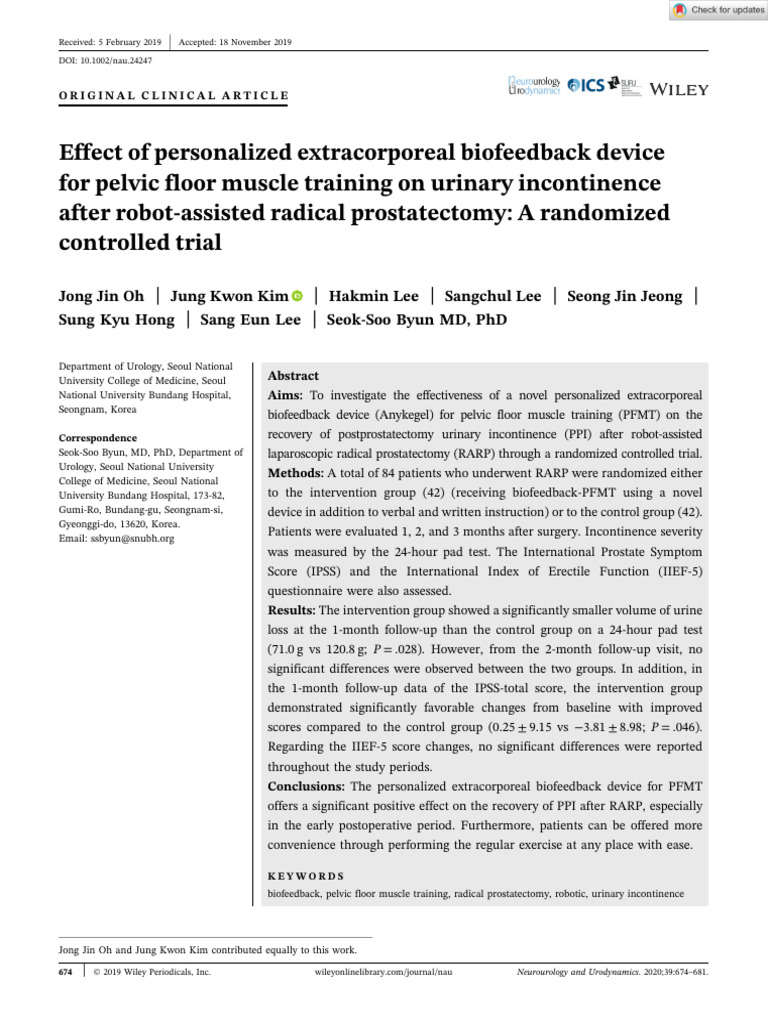 Biofeedback Device for Post-Prostatectomy Incontinence | PDF | Urinary ...