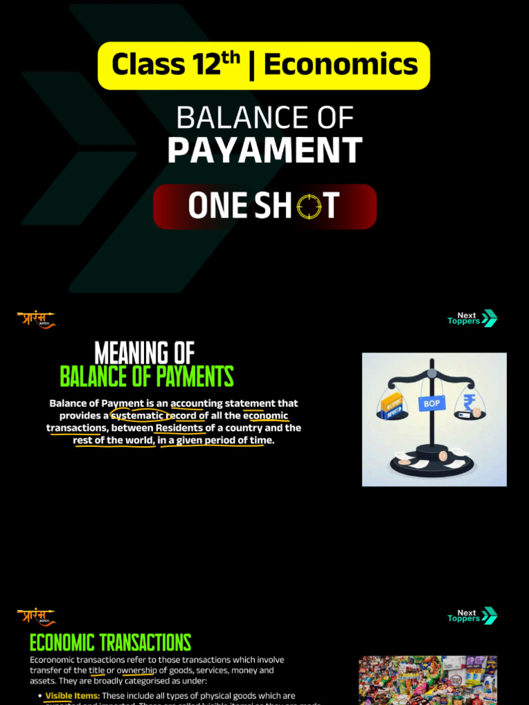 Balance of Payment One Shot | PDF