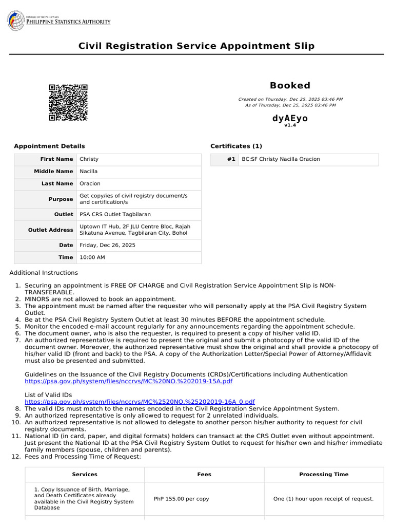 Appointment Slip | PDF | Government And Personhood | Government Information