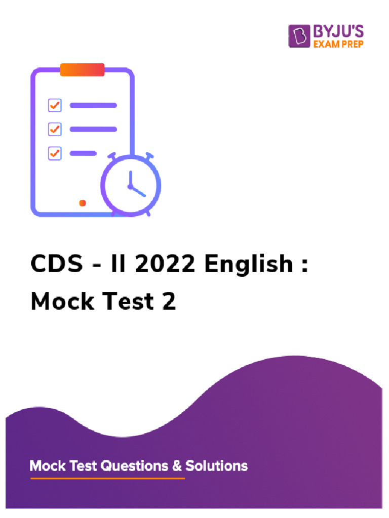 Idioms and Synonyms Mock Test | PDF | Part Of Speech | Adverb