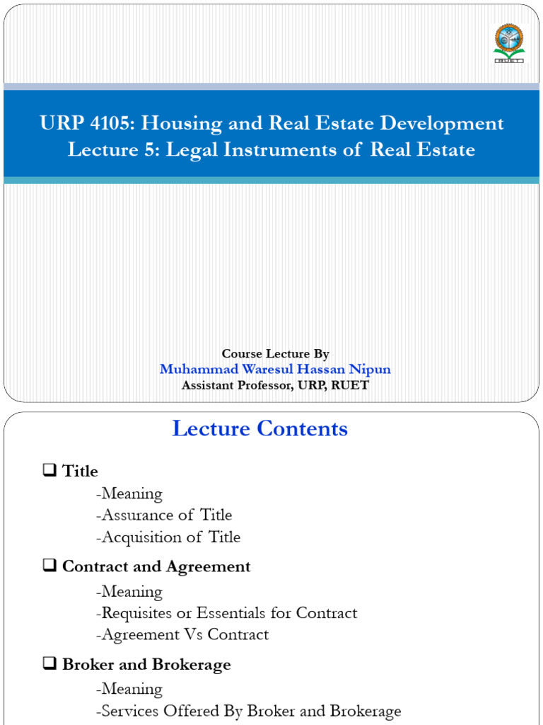 Legal Instruments of Real Estate | PDF | Law And Economics | Civil Law ...