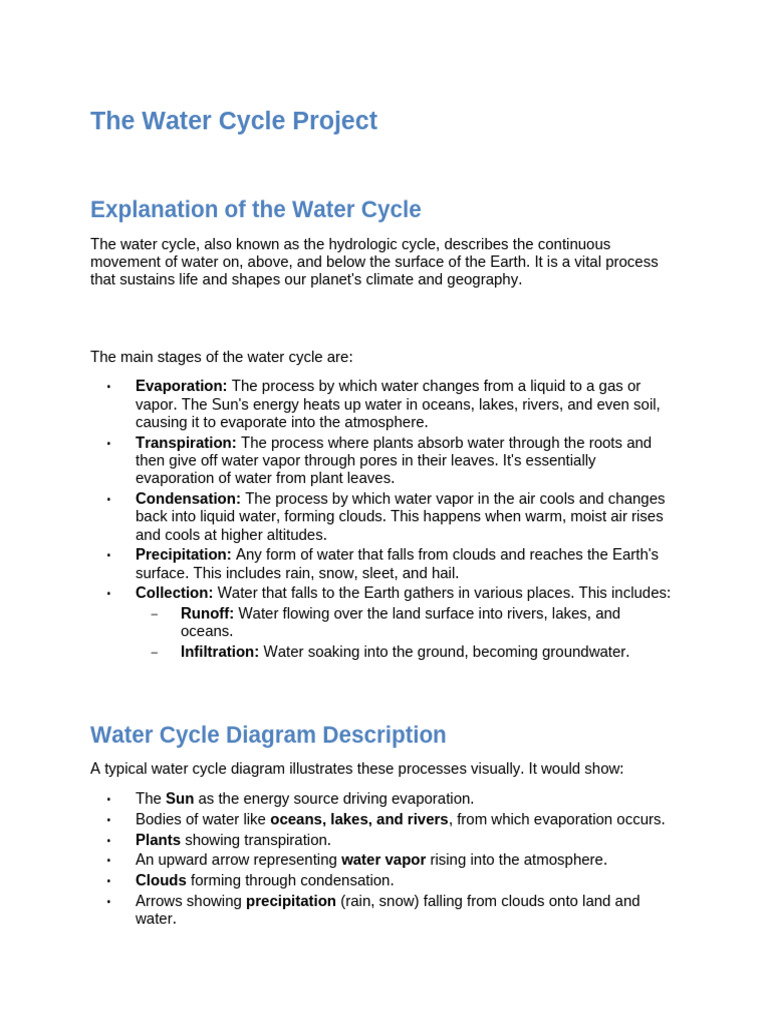 Water Cycle Project (2) | PDF | Water Cycle | Water