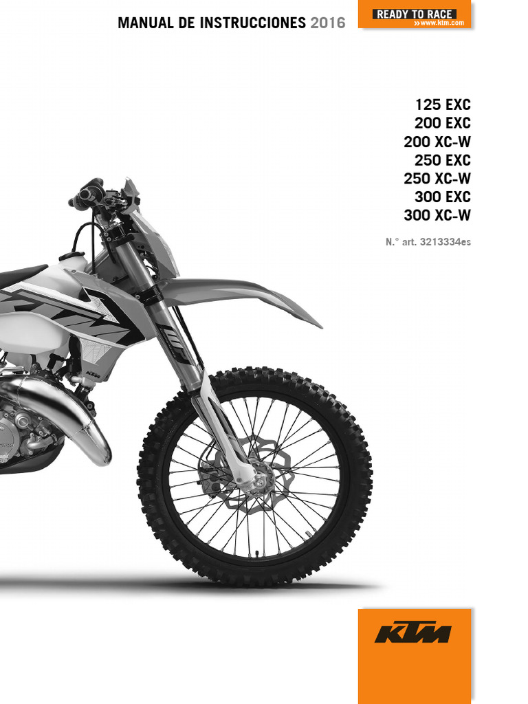 Manual de Instrucciones KTM 2016 | PDF | Motocicleta | Tornillo