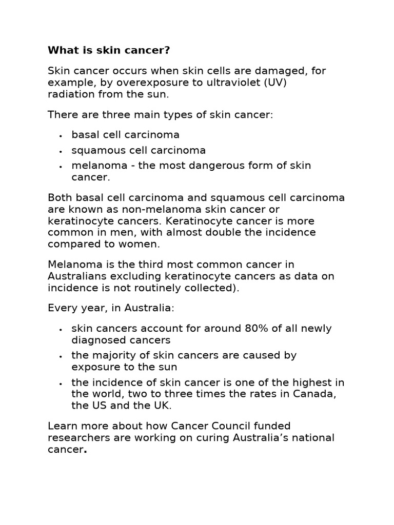 Understanding Skin Cancer Types and Treatments | PDF | Skin Cancer ...