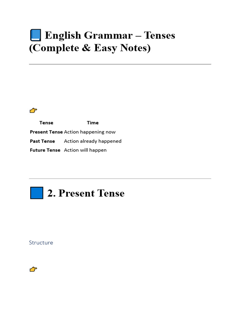 English Tenses: Complete Guide for Beginners | PDF | Grammatical Tense ...