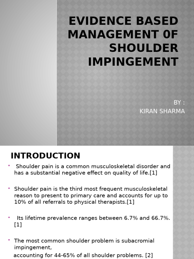Evidence-Based Shoulder Impingement Management | PDF | Shoulder ...