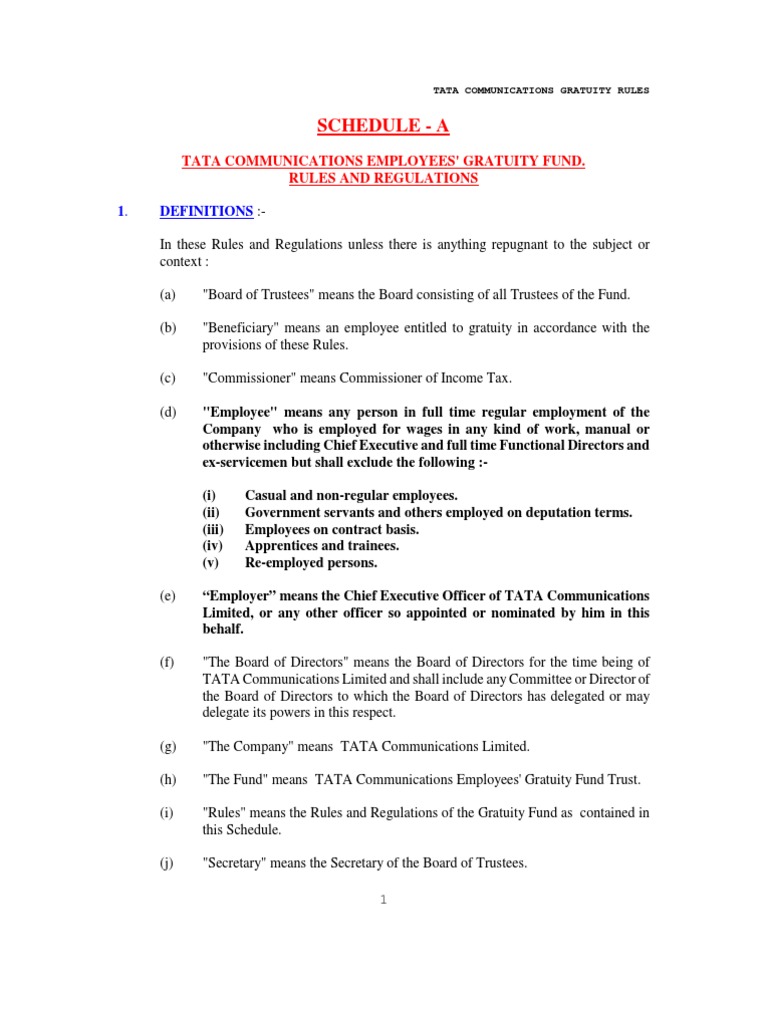 Gratuity Trust Rules | PDF | Board Of Directors | Gratuity