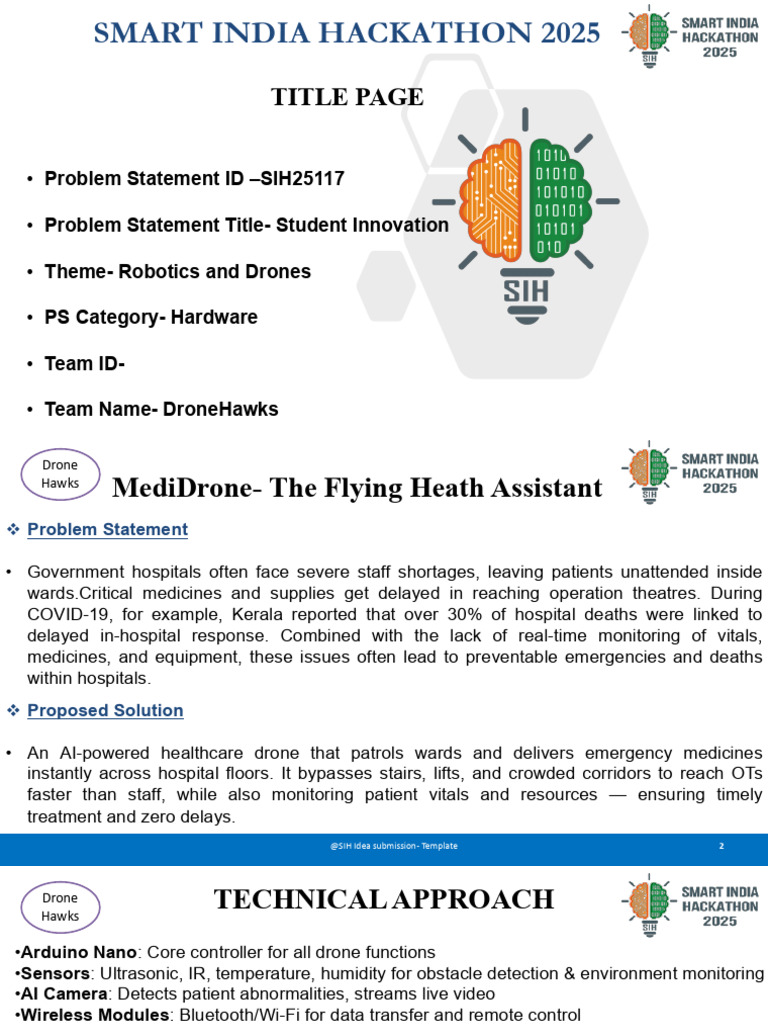 Smart_India_Hackathon_Idea_Template_PPT_1760675401 | PDF | Unmanned ...