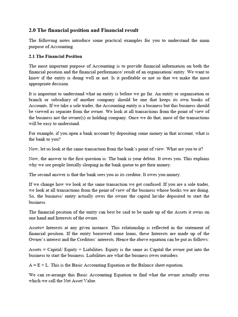 Understanding Financial Position & Results | PDF | Balance Sheet ...
