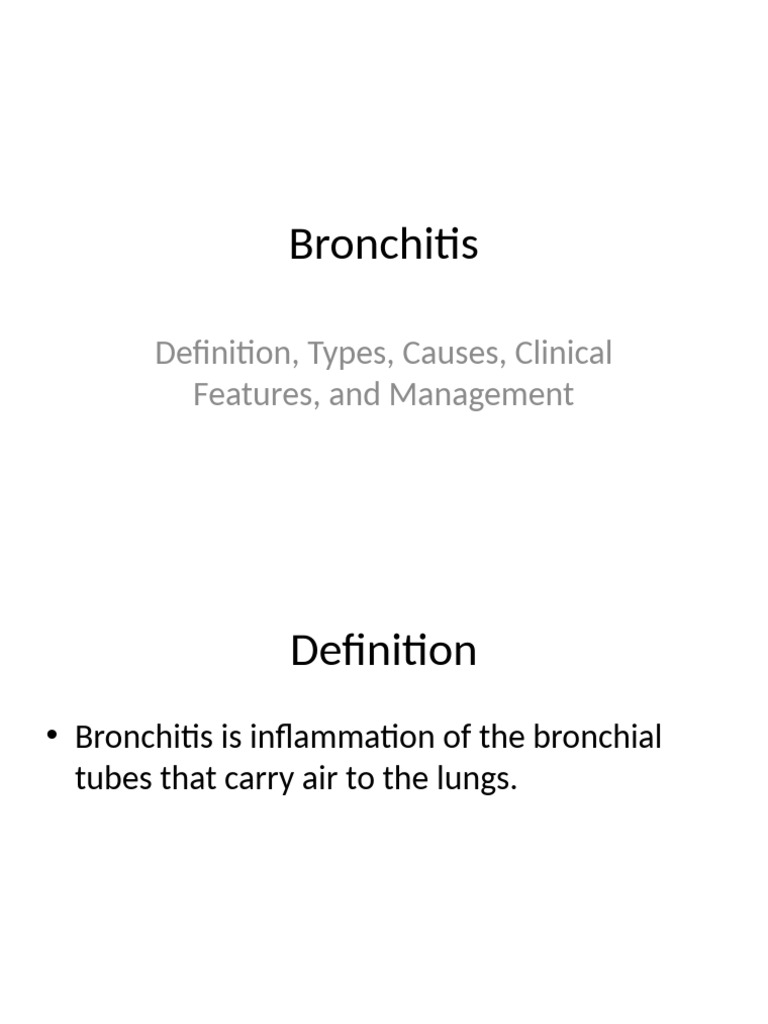 Bronchitis Lecture | PDF