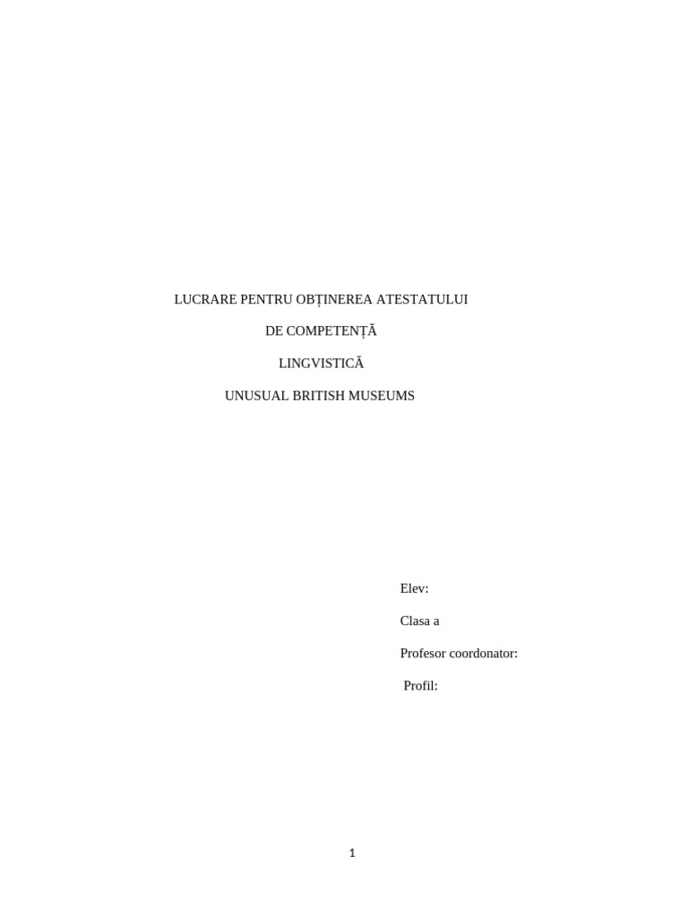 Atestat Engleza Muzee 1 | PDF | Museum | Liberal Arts Education