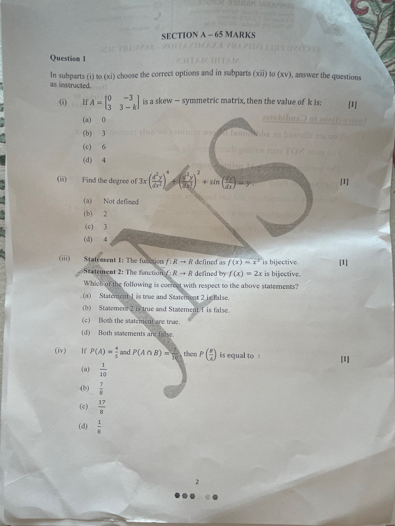 Maths Prelim 2 2025-2026 | PDF