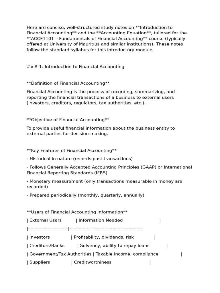 Account notes | PDF | Debits And Credits | Financial Accounting
