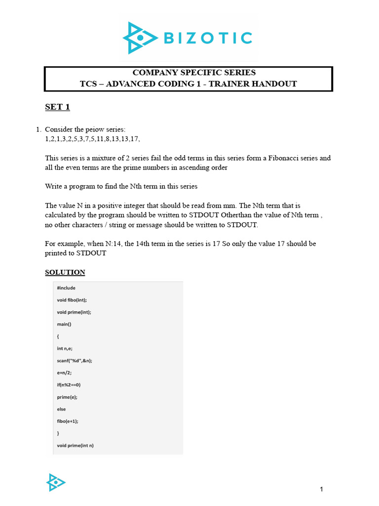 TCS_Advanced Coding 1_Trainer Handout | PDF | Interest | Interest Rates