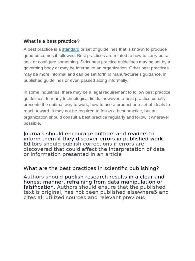 Best Practices in Scientific Publishing | PDF | Institutional Review ...