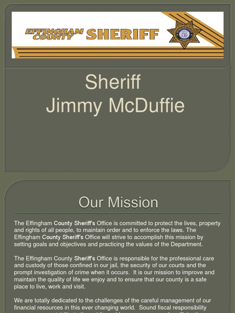 Effingham County Sheriffs Office Presentation Pdf Arrest Warrant Sheriffs In The United
