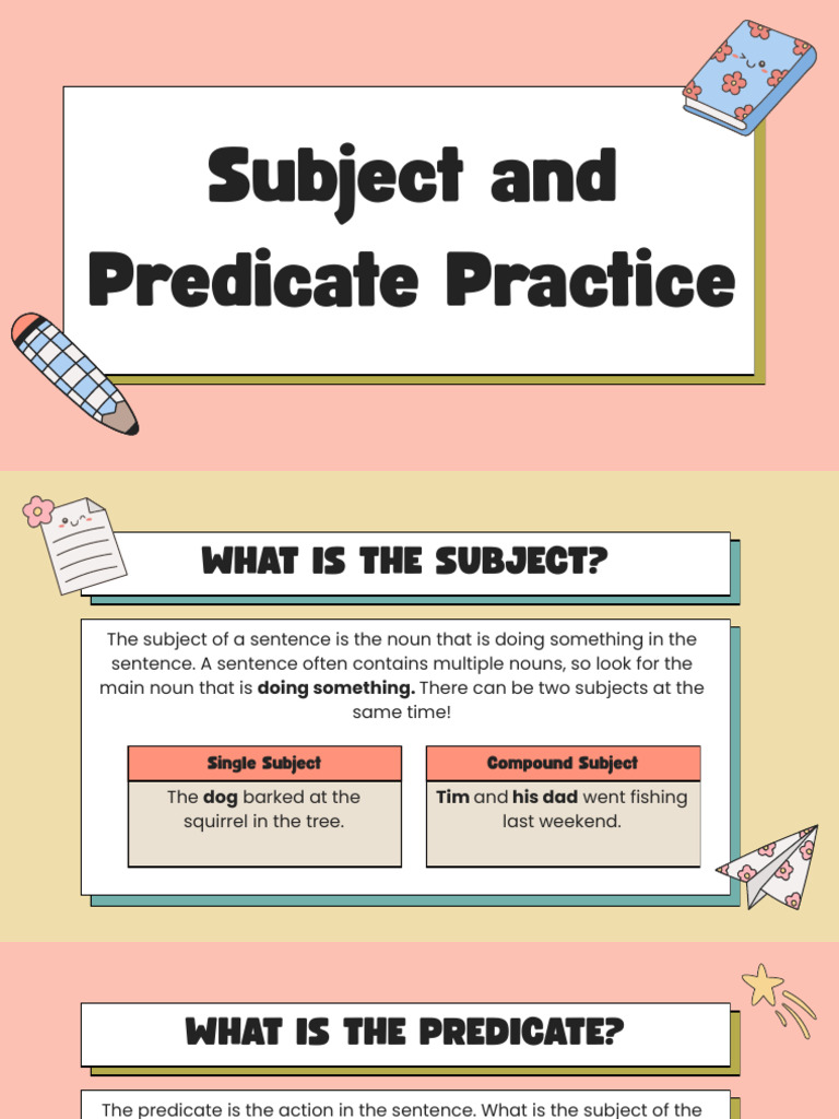 REVIEWER-Language Arts-Subject and Predicate | PDF