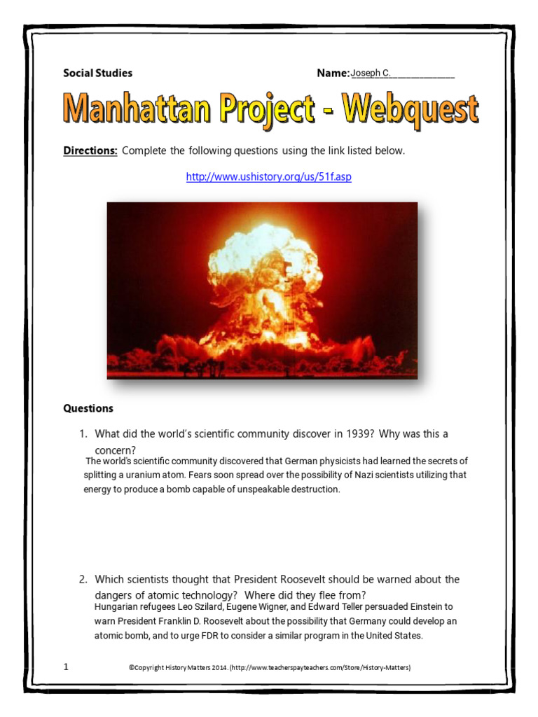 Atomic Bomb History and Manhattan Project | PDF | Manhattan Project ...