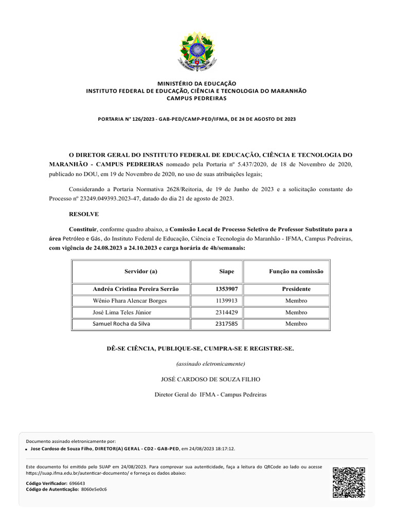 002 Seletivo Professor PED Edital N 21 2023 | PDF