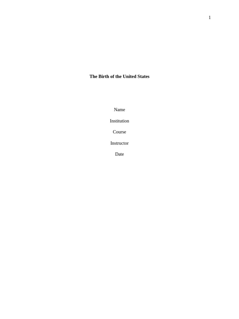 Origins of the United States: Key Events | PDF | The United States ...