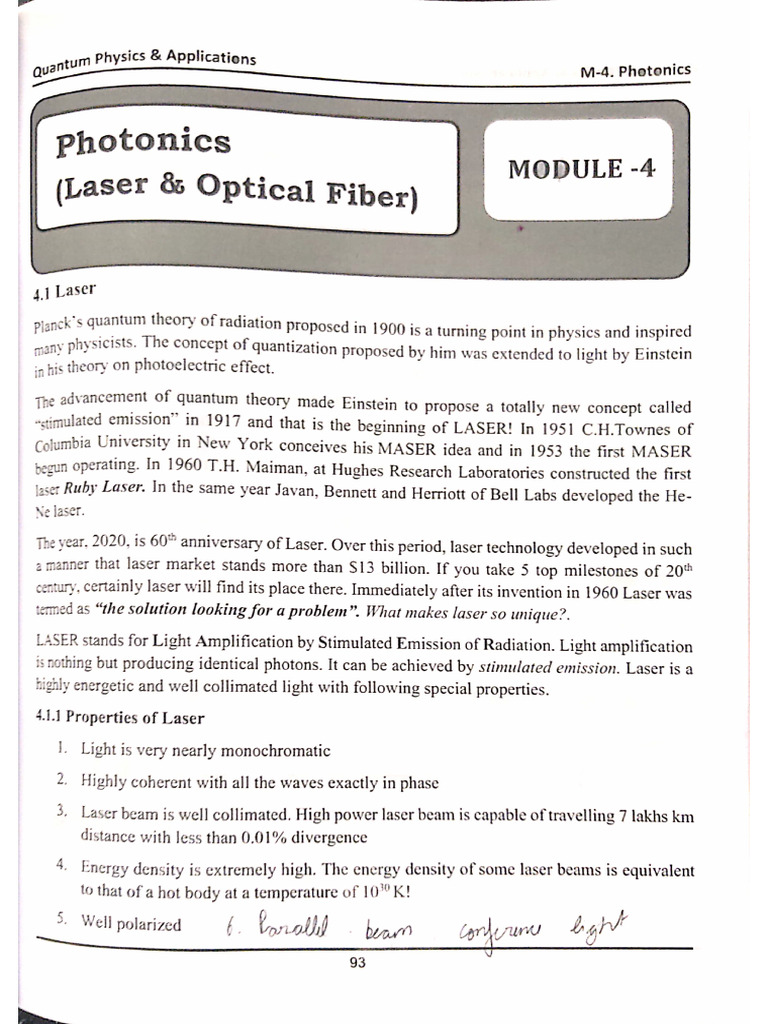 Module 4 Photonics | PDF