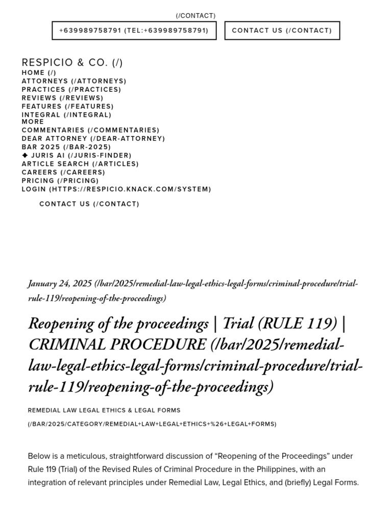 Reopening Criminal Proceedings Under Rule 119 | PDF | Judgment (Law ...