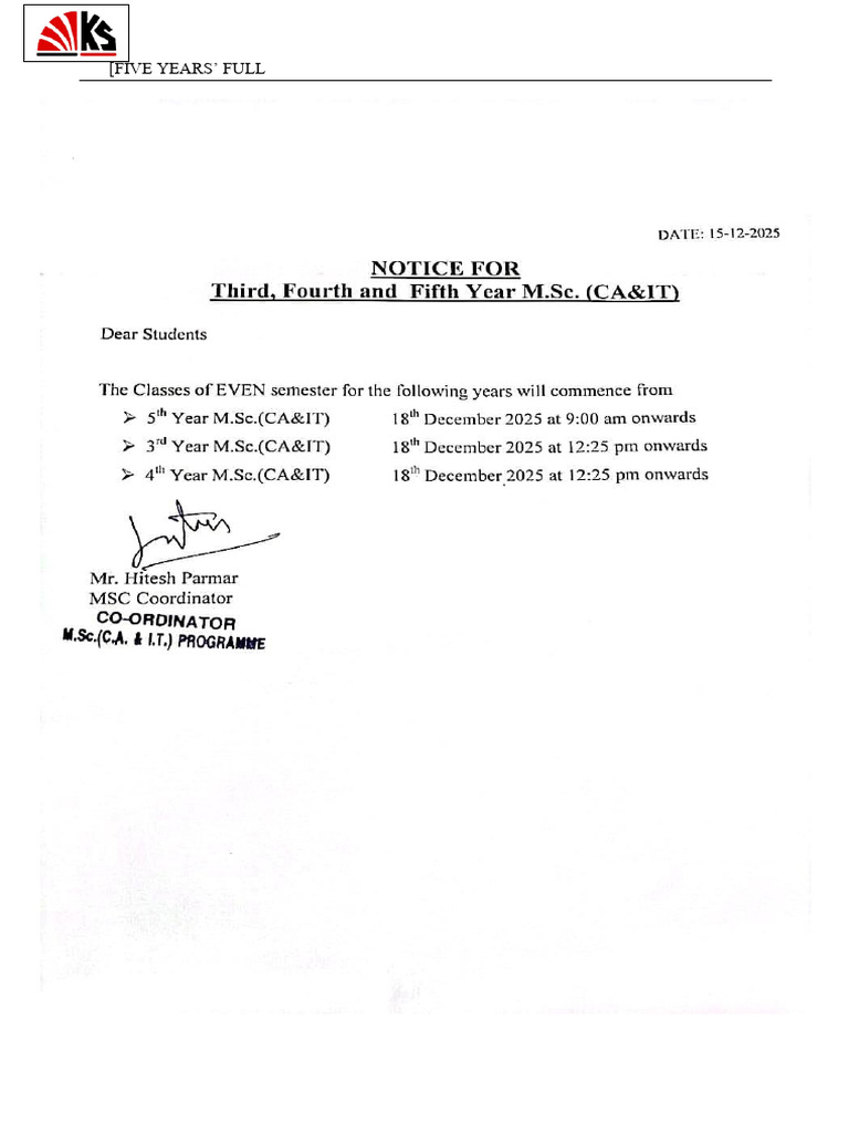 Notice for Class | PDF