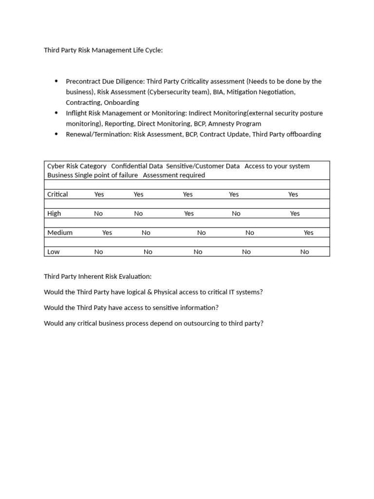 Third Party Risk Management Guide | PDF