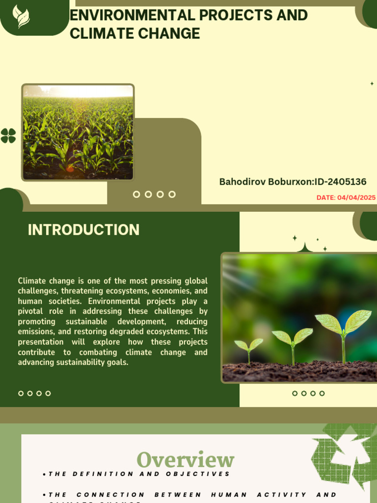 The Role of Environmental Projects in Combating Climate Change and ...