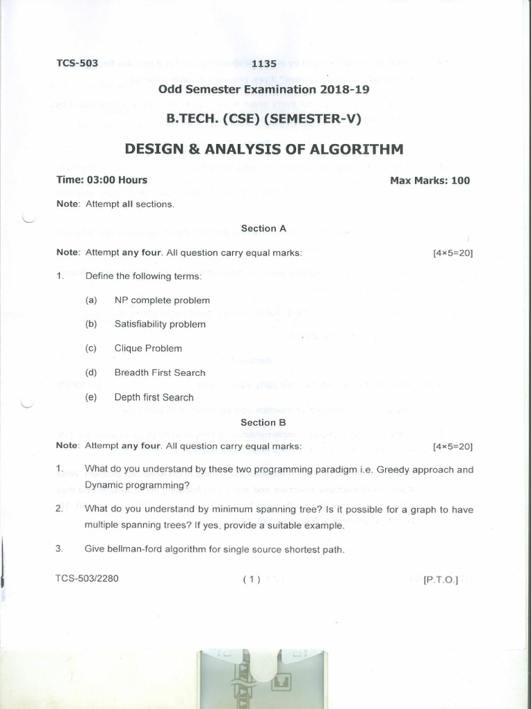 Design & Analysis of Algorithm0001 | PDF
