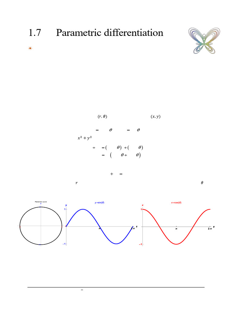 1 7 ParametricDifferentiation Notes2025 | PDF | Equations | Derivative