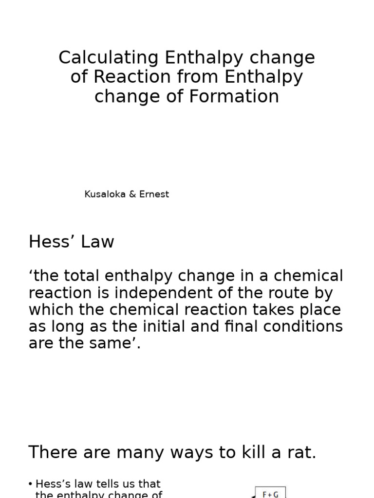 Hess's Law: Calculating Enthalpy Changes | PDF | Chemical Reactions ...