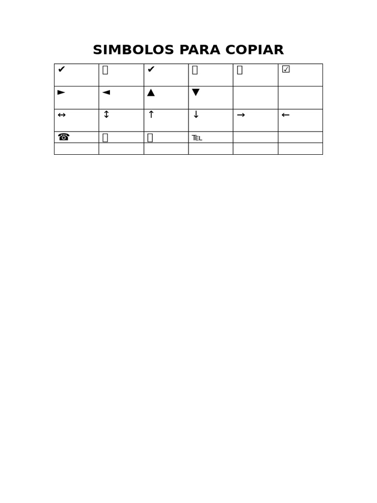 Simbolos para Copiar | PDF
