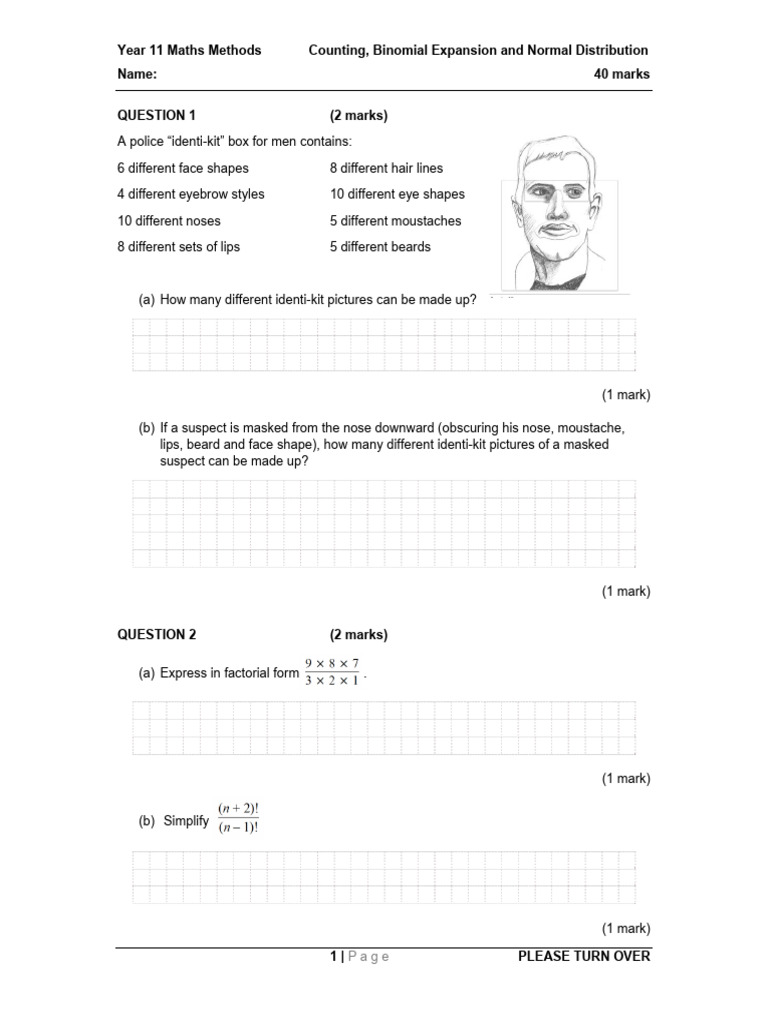 Year 11 Maths Methods: Probability & Expansion | PDF | Normal ...