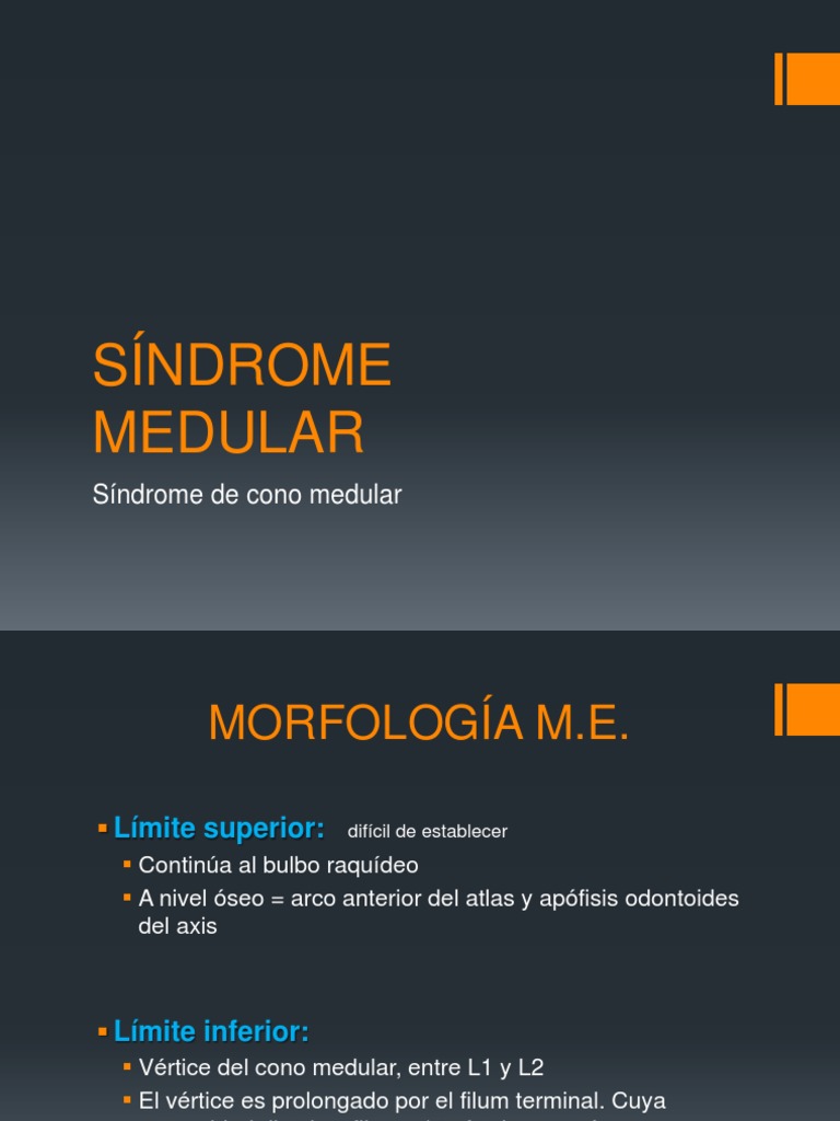 Síndrome del Cono Medular: Causas y Diagnóstico | PDF