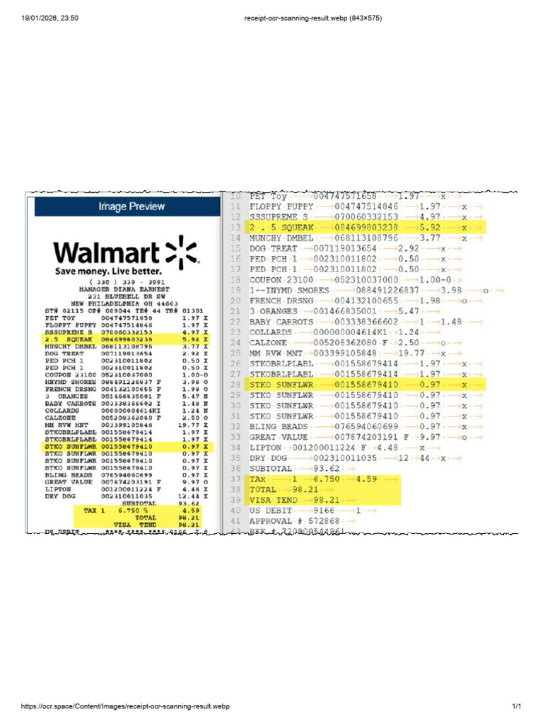 Receipt OCR Scanning Result | PDF