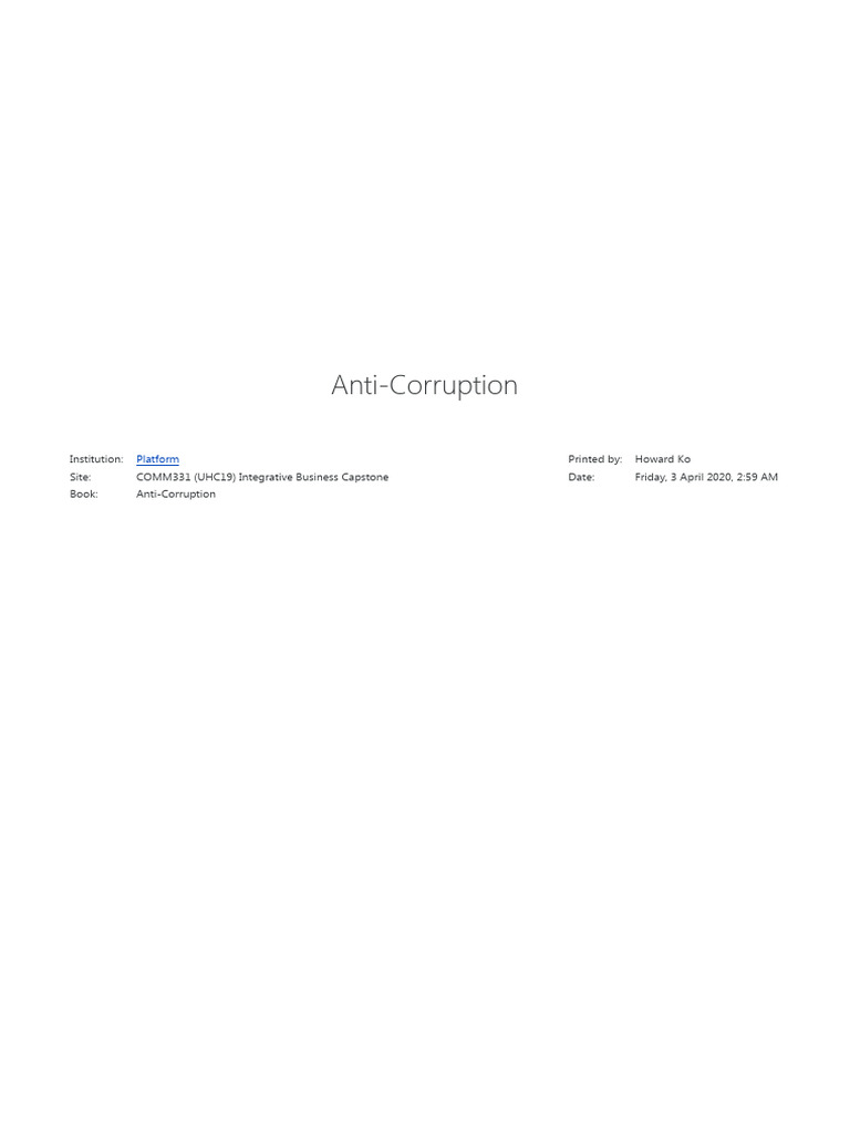 Anti Corruption | PDF | Oil For Food Programme | Corruption