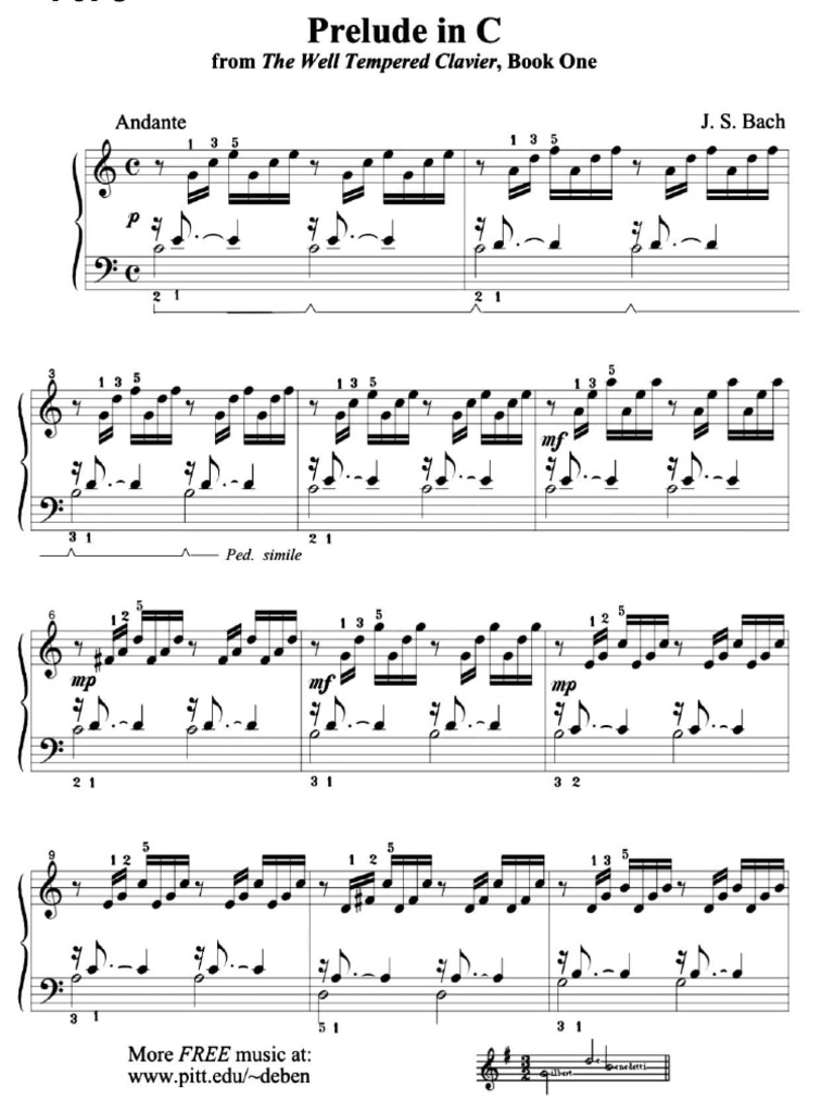 Prelude in c - j.s. Bach | PDF