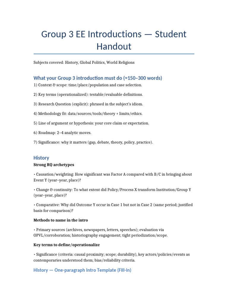 Group3 EE Introductions Handout | PDF | Methodology | Causality