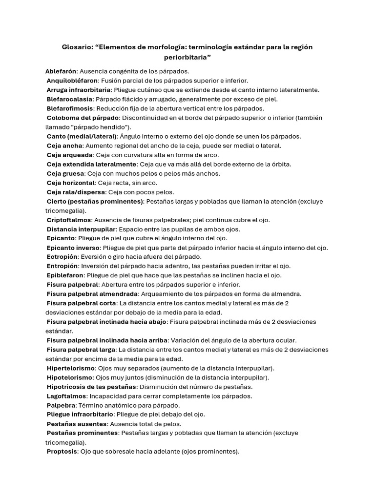 Gl Osario | PDF | Cara | Oftalmología