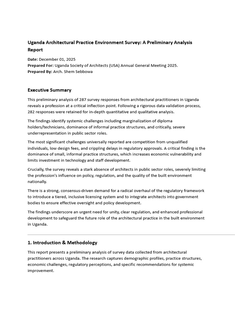 Uganda Architecture Survey Insights 2025 | PDF | Building Information ...