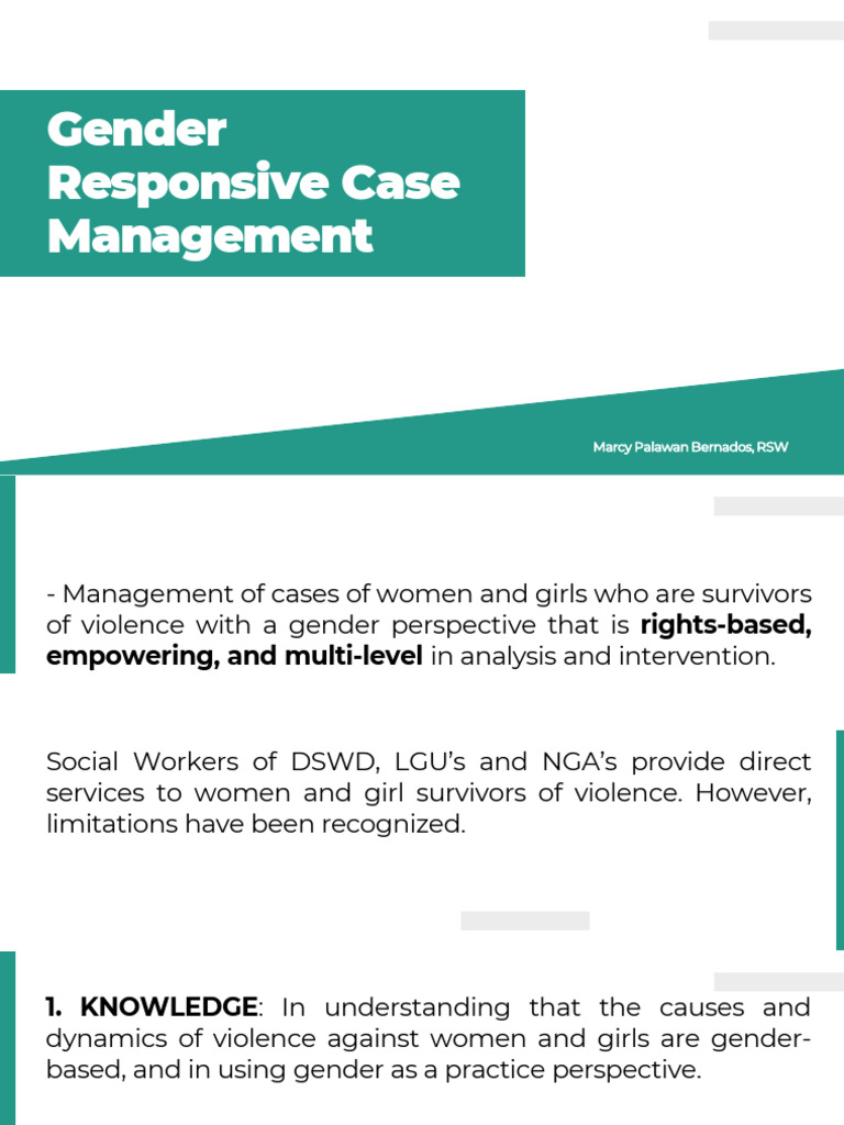 Gender Responsive Case Management | PDF | Violence | Social Work