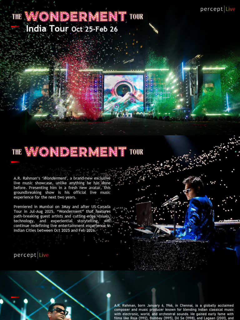 A.R. Rahman's Wonderment Tour 2025-26 | PDF