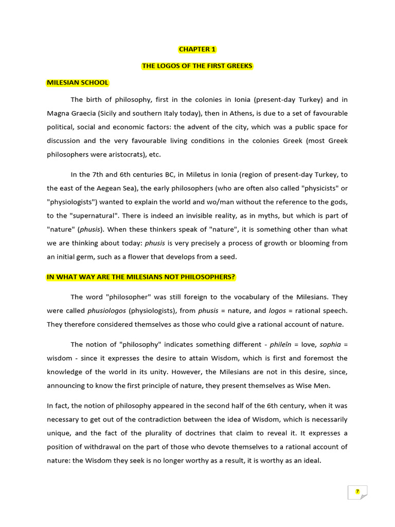 The Birth of Philosophy in Miletus | PDF