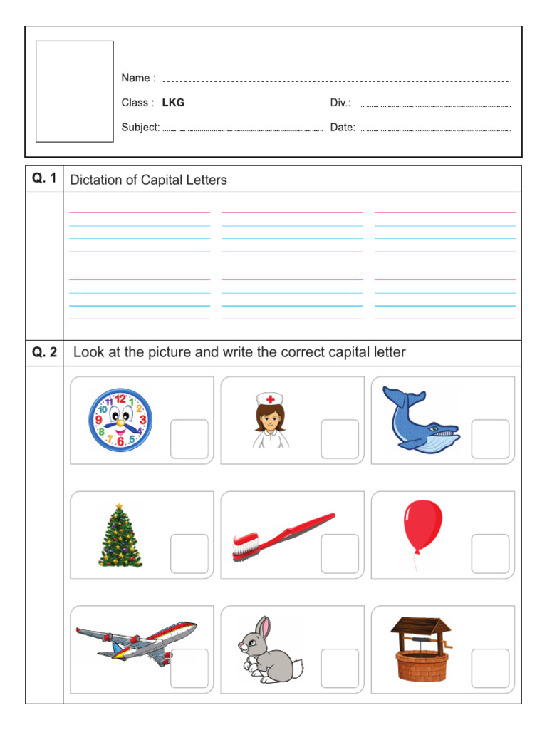Capital Letter Identification Exercise | PDF